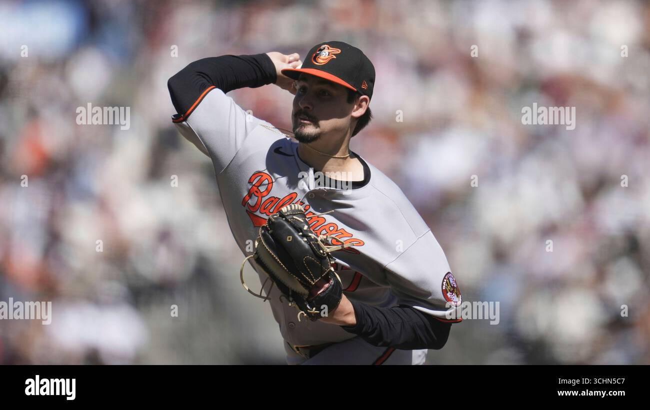 Baltimore Orioles pitcher Kade Strowd during a baseball game against ...