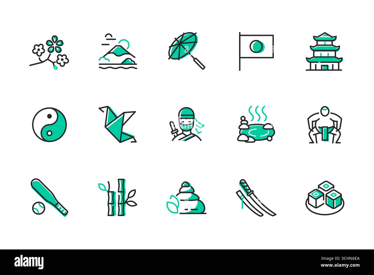 Flag japan on green background Stock Vector Images - Alamy