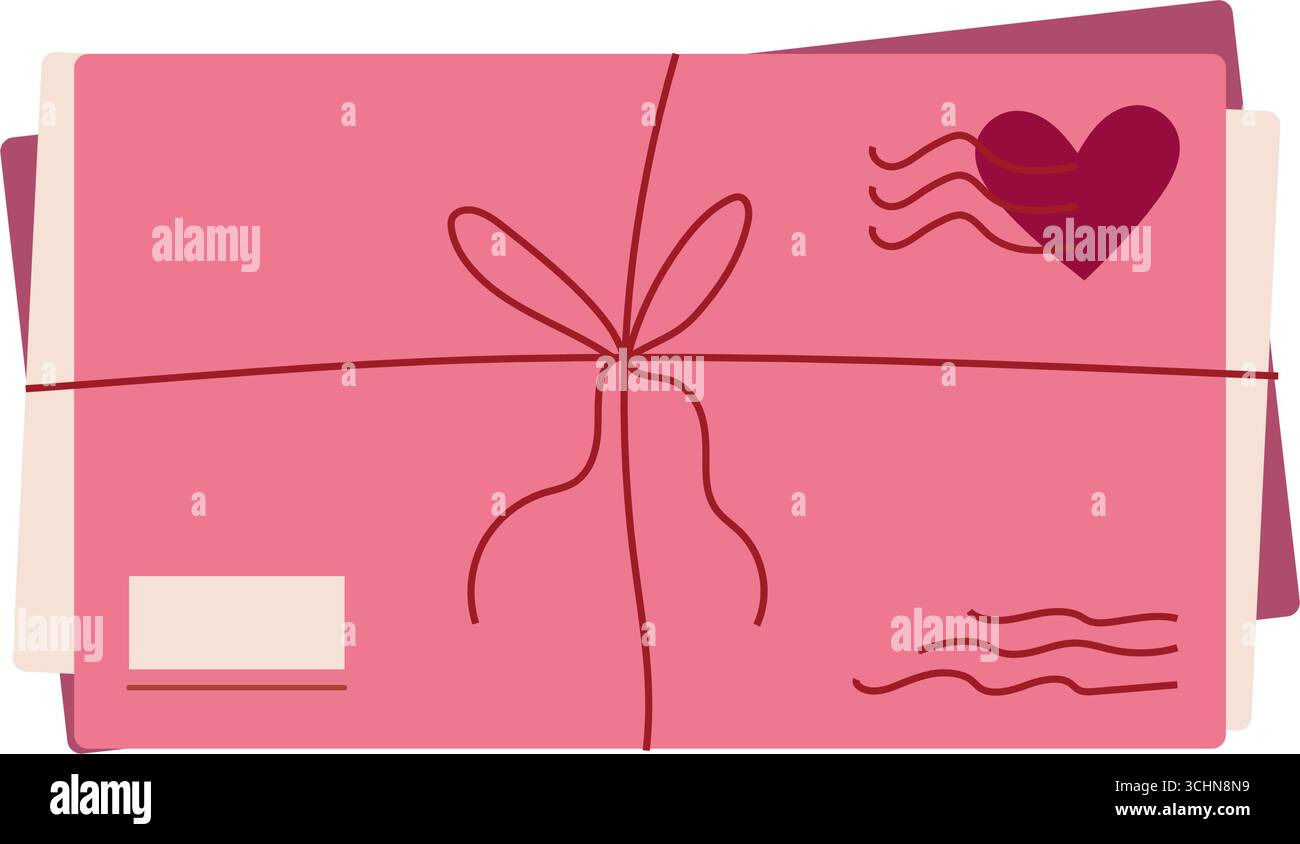 Cute Pink Heart Envelope Stock Vector Image & Art - Alamy