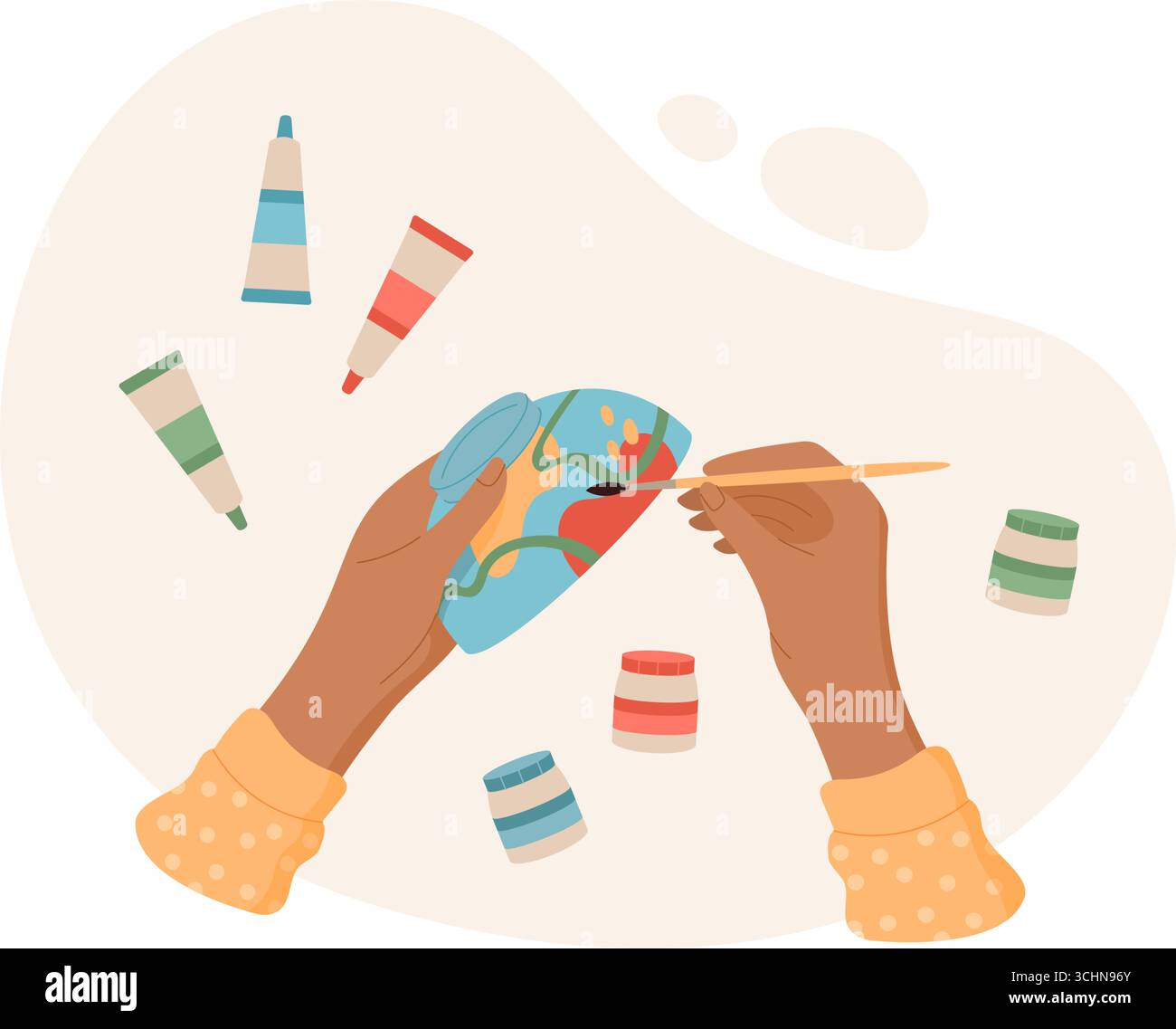 Doodle colorful paper cup Cut Out Stock Images & Pictures - Alamy