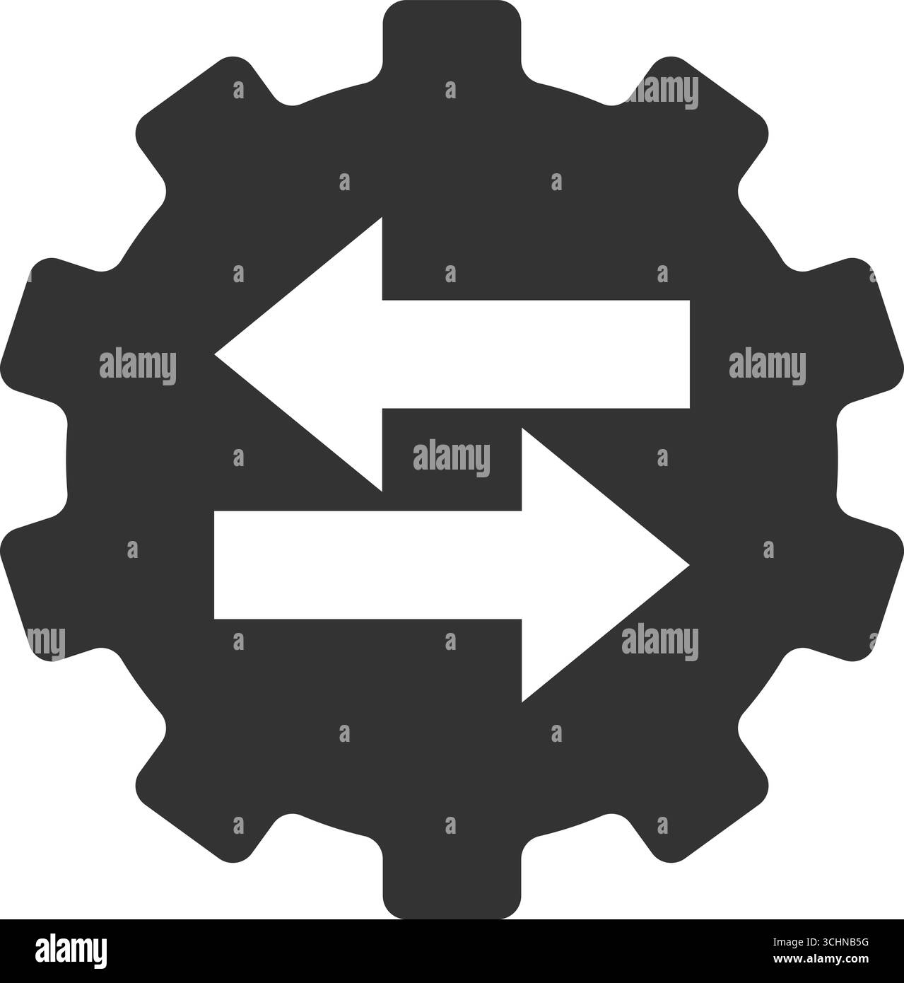 Sync gear icon data Black and White Stock Photos & Images - Alamy