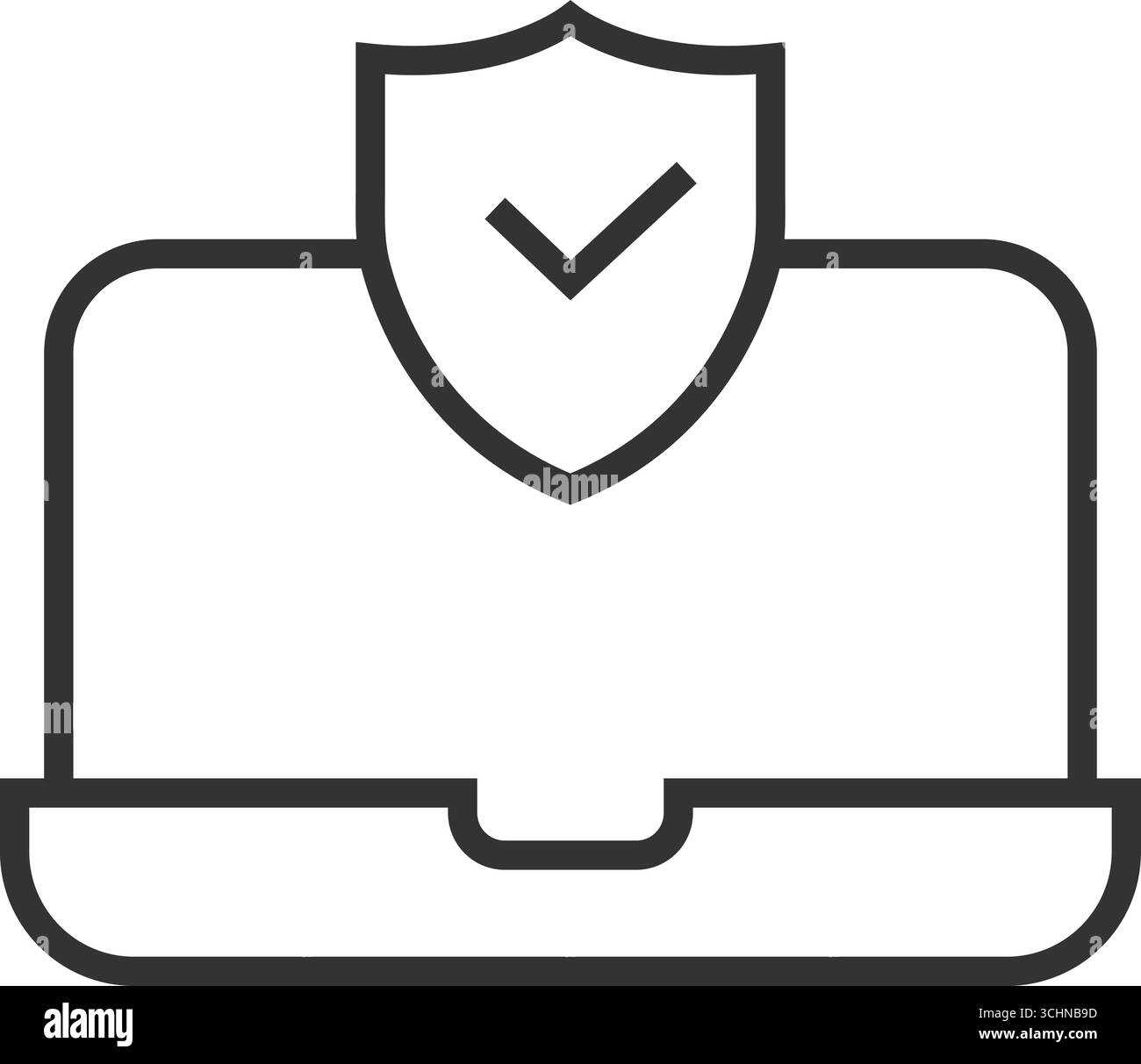 Laptop Security Icon – Cyber Protection, Safe Computer Shield Symbol ...