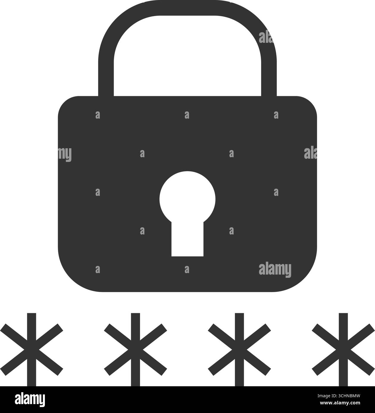 Password Protection Icon – Padlock Symbol for Secure Login and Data ...