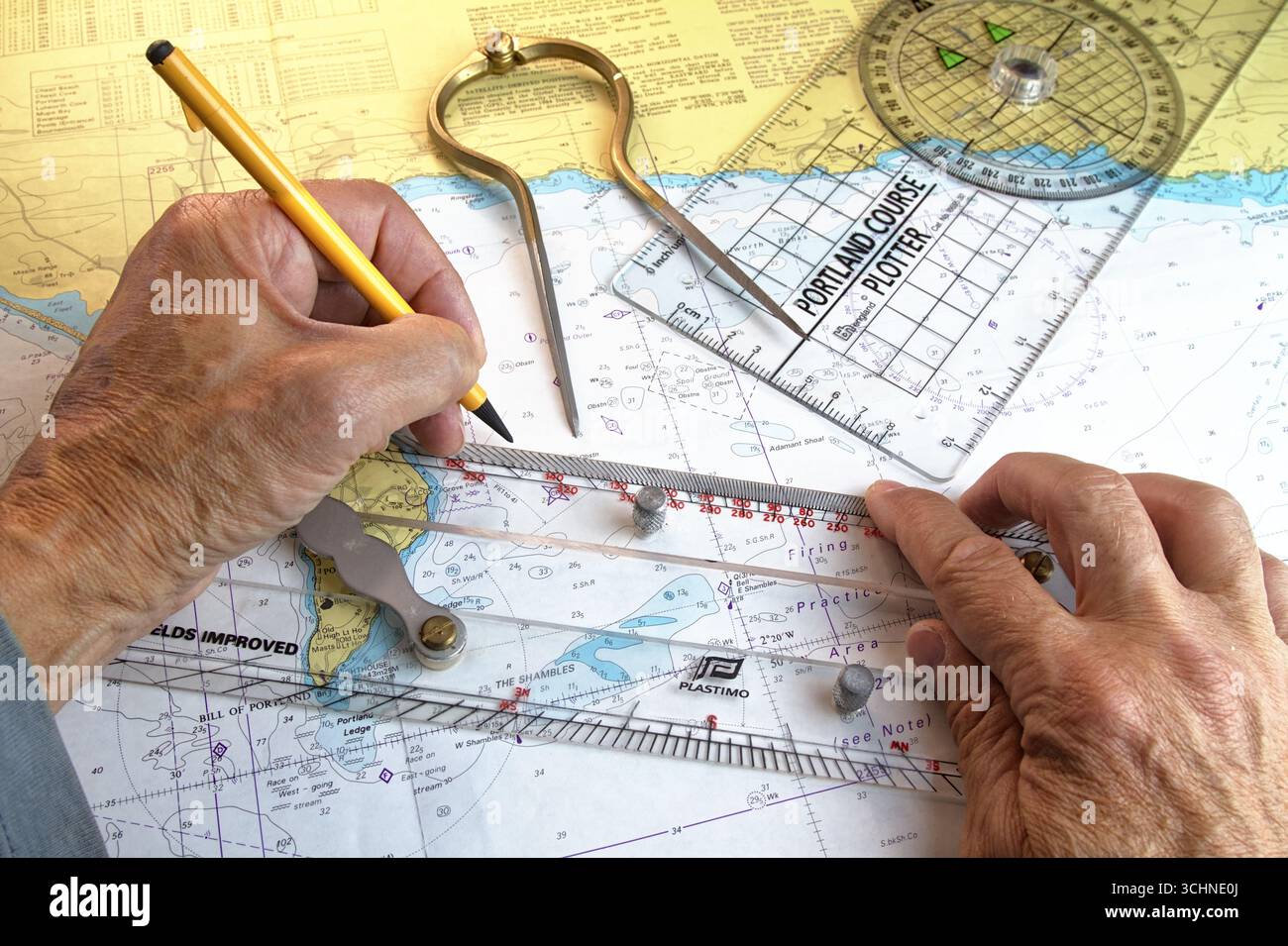 Chart plotting parallel ruler hi-res stock photography and images - Alamy