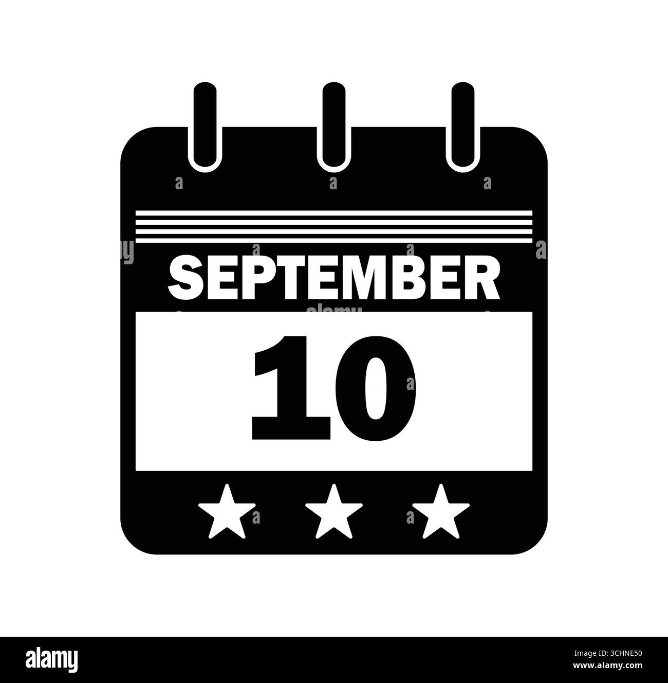 September 10 Calendar Date Icon. Vector Illustration Stock Vector Image ...