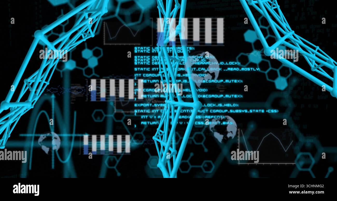 Displaying interface showing cyan wireframe helices in virtual field ...