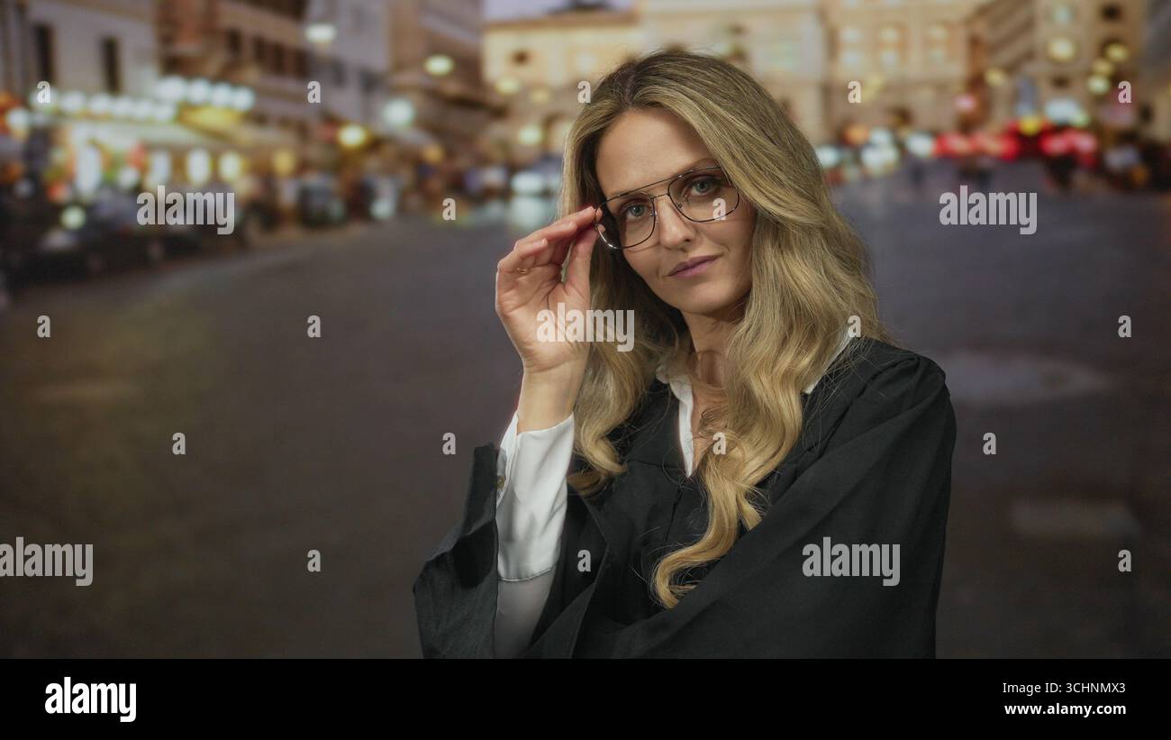 Blonde woman judge standing outdoors hi-res stock photography and ...