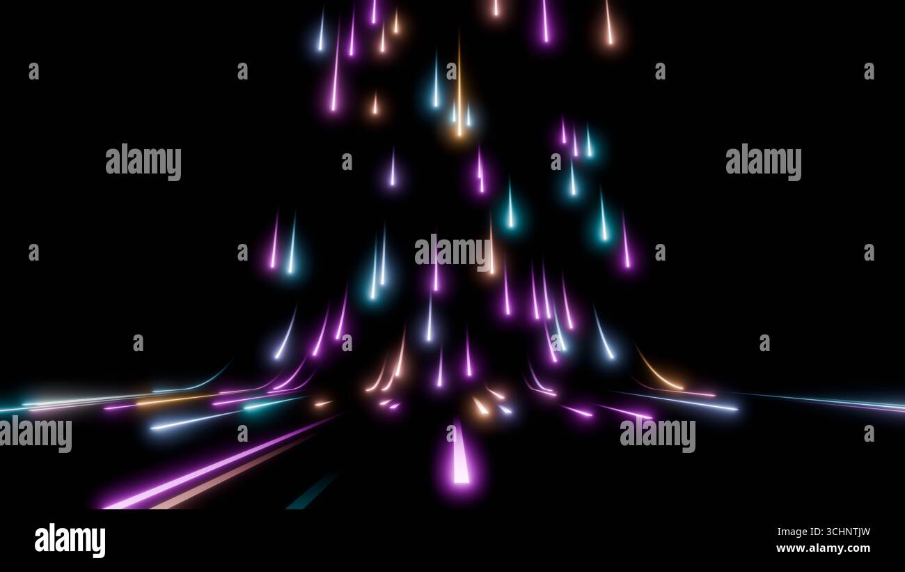 Dynamic formation of glowing streaks converging and dispersing on dark ...