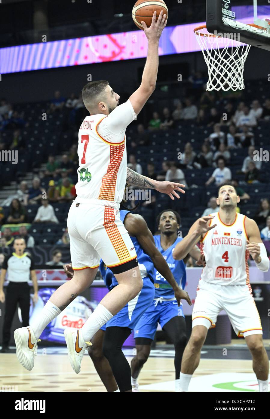 Andrija Slavkovic (left) and Nikola Vucevic of Montenegro during the ...