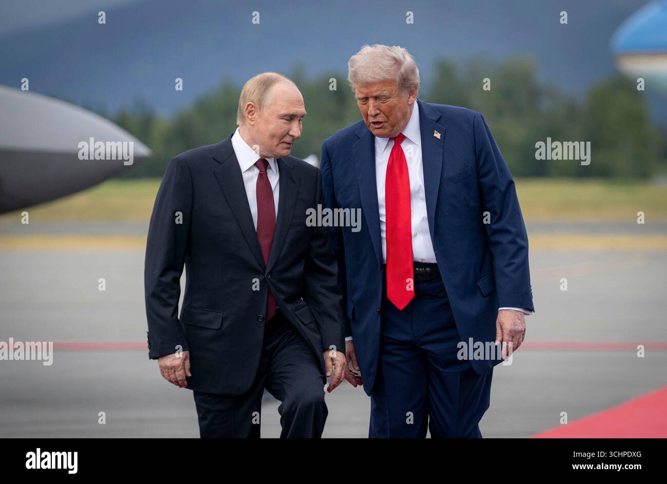 ANCHORAGE, ALASKA, USA - 15 August 2025 - US President Donald Trump ...