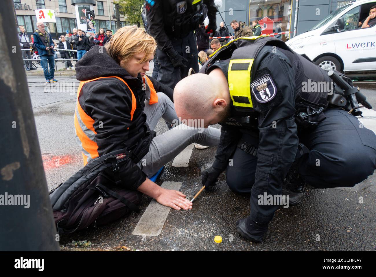 BERLIN, GERMANY - Nov 4: Last Generation protesters glued themselves to ...