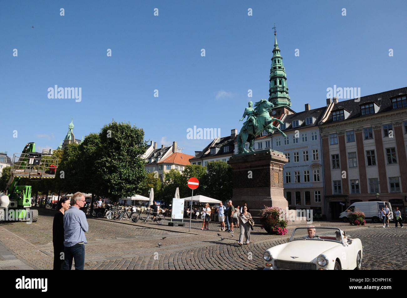 Copenhagen/ Denmark/03 september 2024/Statue of bishop abalon on horse ...