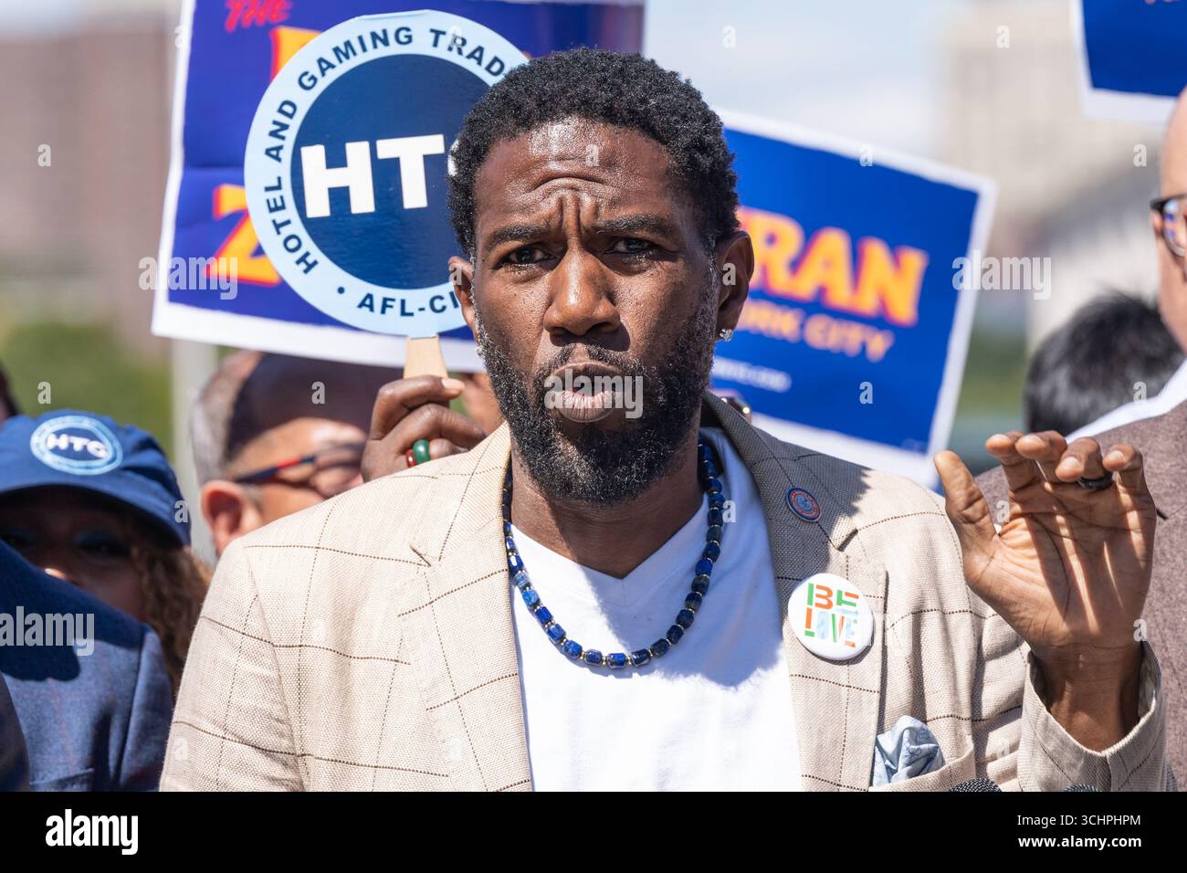 Public Advocate Jumaane Williams speaks at campaign rally as mayoral candidate Zohran Mamdani ...