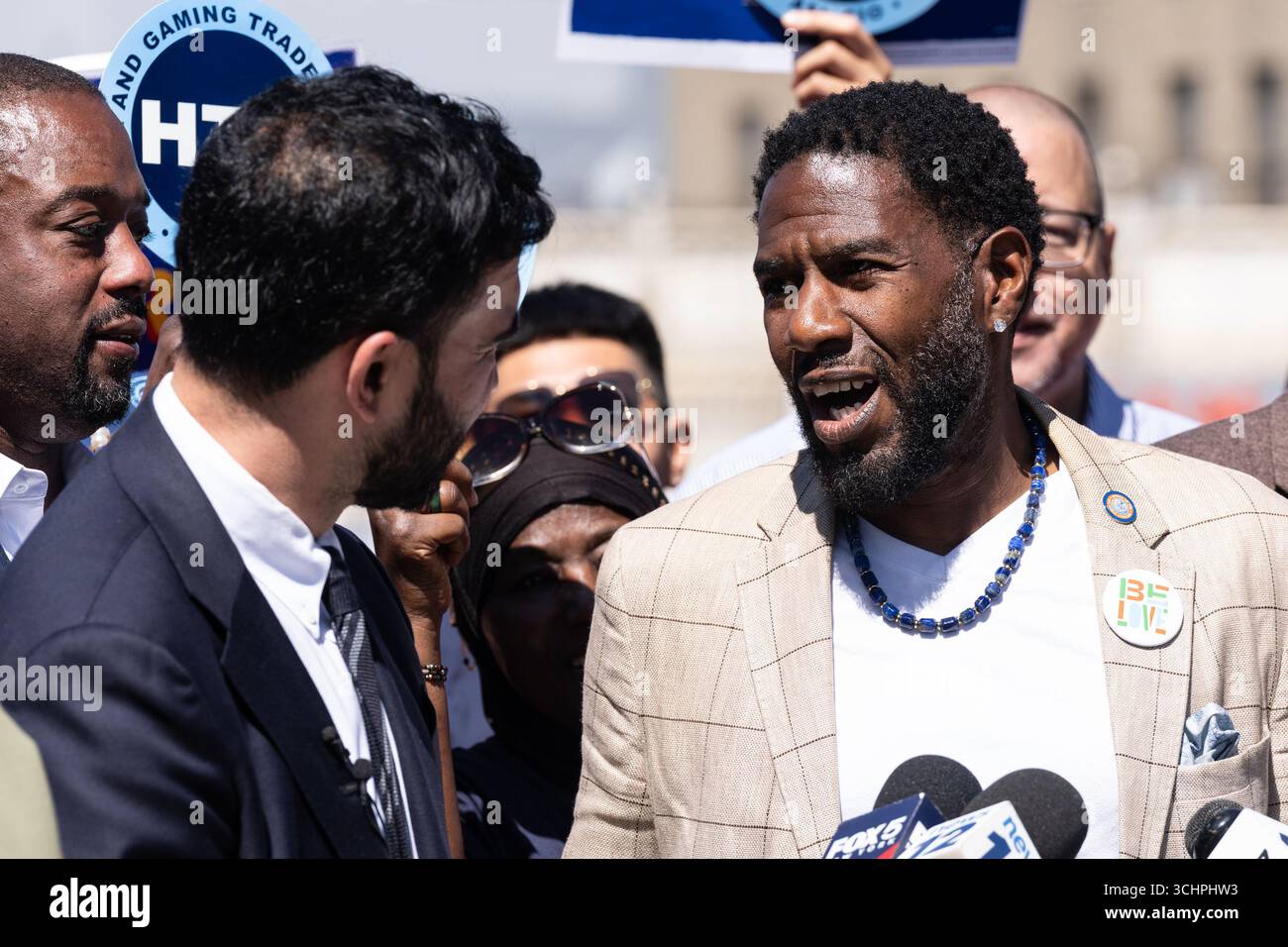 Public Advocate Jumaane Williams speaks at campaign rally as mayoral candidate Zohran Mamdani ...
