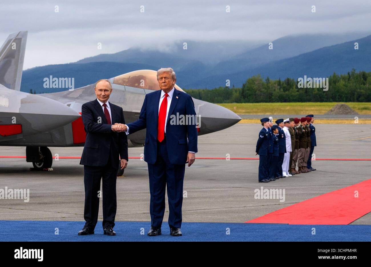 ANCHORAGE, ALASKA, USA - 15 August 2025 - US President Donald Trump ...