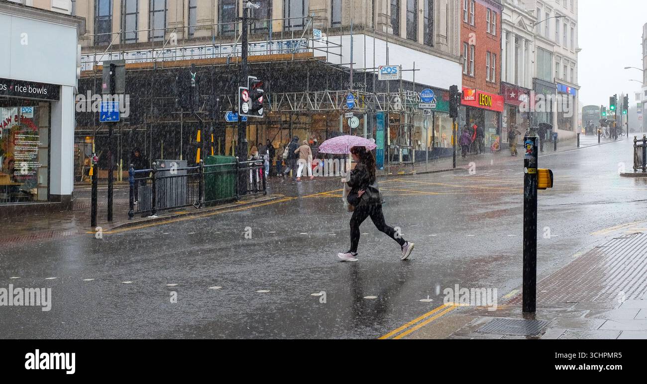 Brighton UK 3rd September 2025 - Shoppers brave the heavy rain in ...