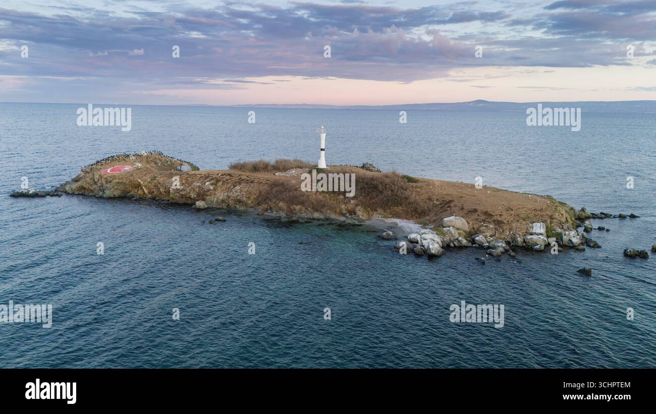 Aerial view of Avsa island, Turkey. Avsa Island view from sea in Turkey ...