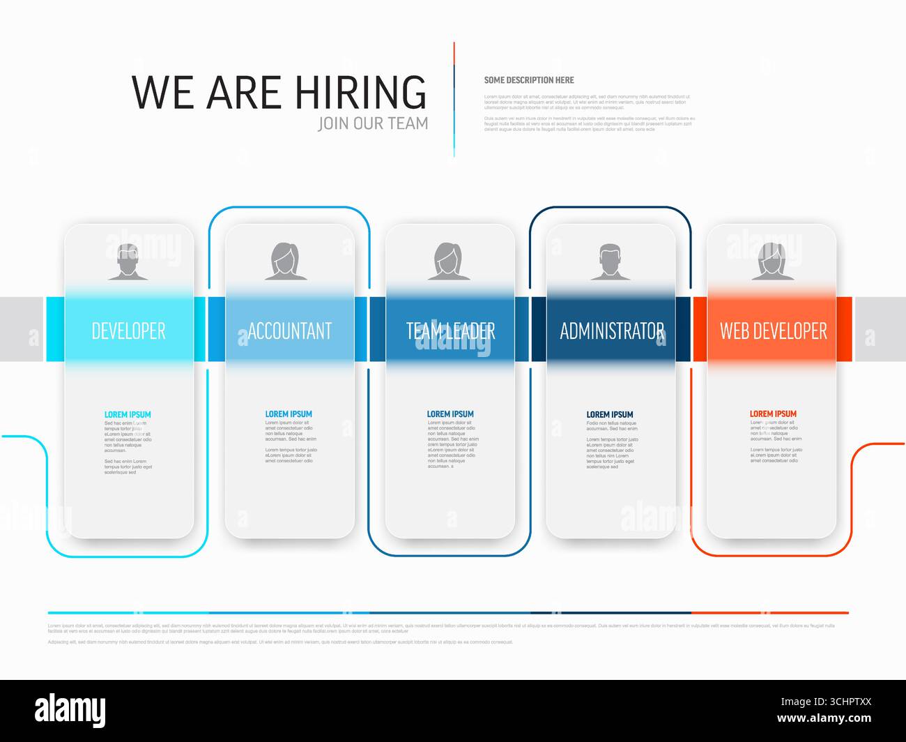 An infographic showing various job positions available under a "We Are ...
