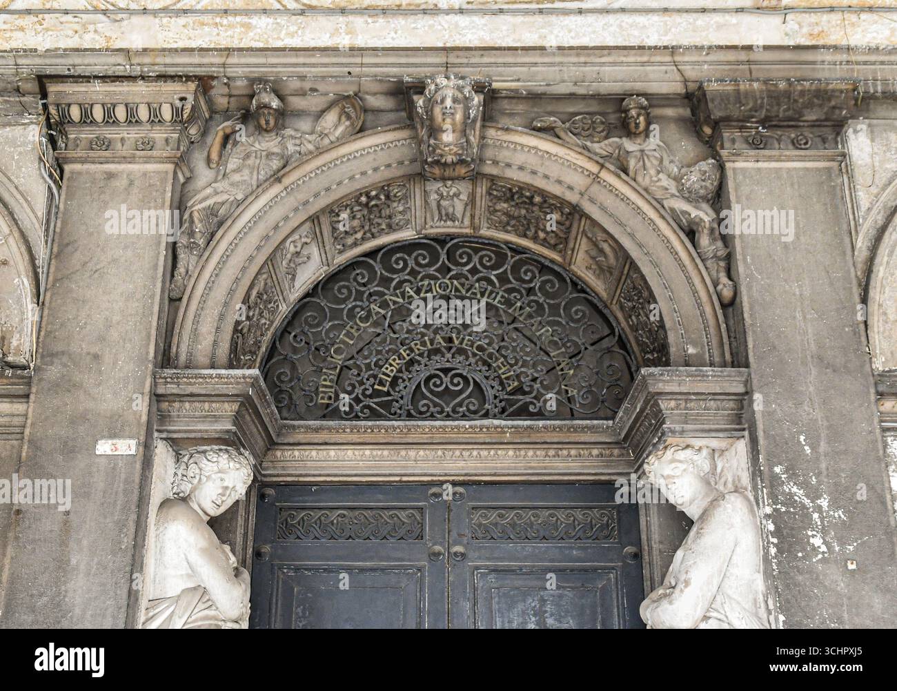 Portal of the historic Biblioteca Nazionale Marciana, also known as the ...