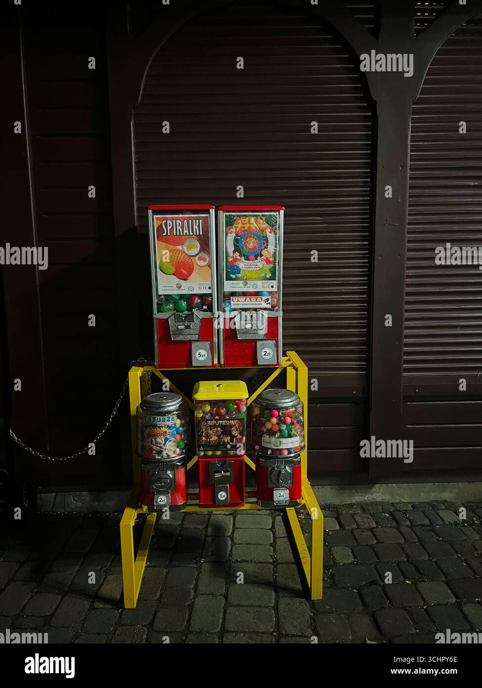 Rzeszow, Poland - August 22, 2025: Retro vending machines with gumballs ...