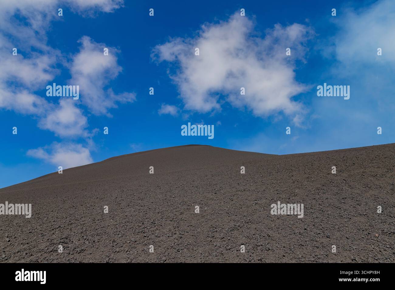 The Etna volcano. Black Volcanic Earth, Volcanic Lava and Stones. Dense ...