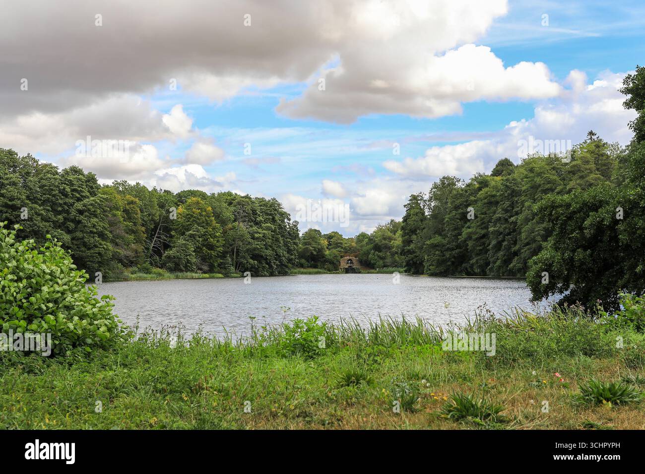 The view looking across Eleven Acre Lake towards The Cascade and ...