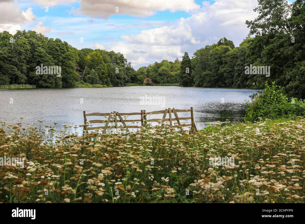 The view looking across Eleven Acre Lake towards The Cascade and ...