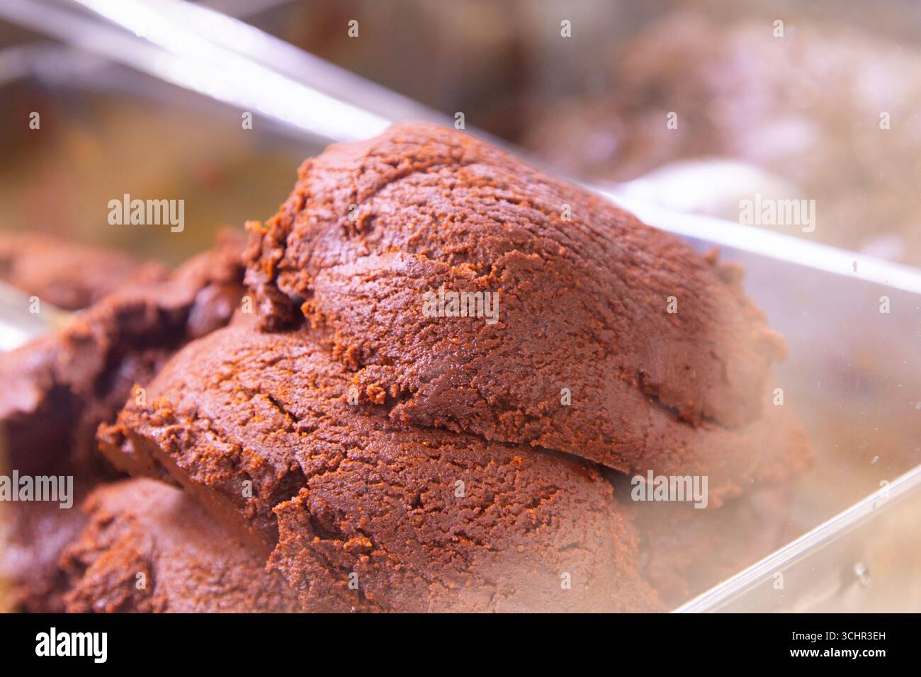 Stall selling varieties of fresh mole at the San Juan Market in Mexico ...