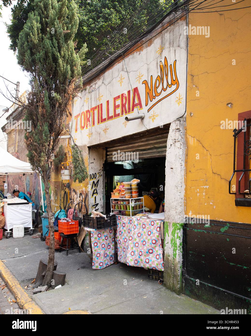 Mexico City, Mexico; November 1, 2025: Colonia la Romita neighborhood ...