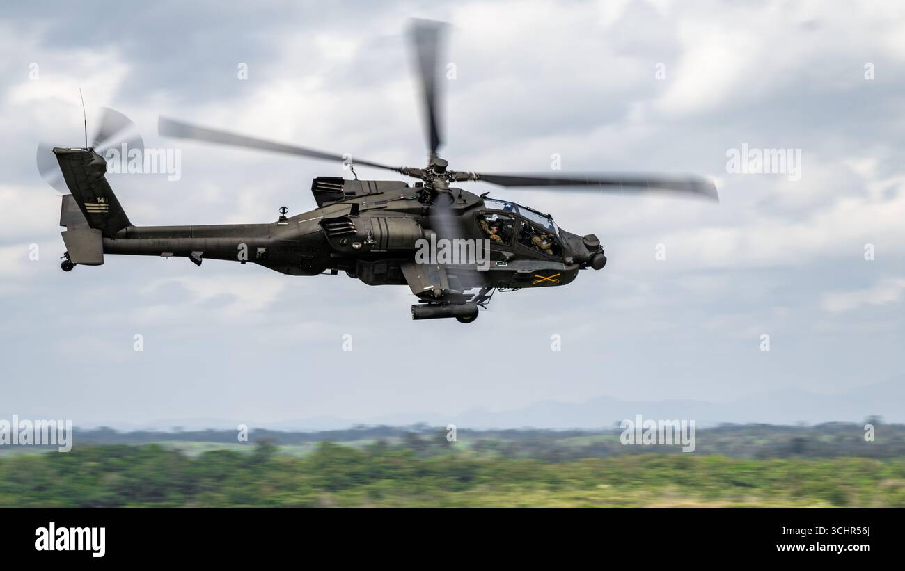 A U.S. Army AH-64E Apache Guardian helicopter assigned to the 4th ...