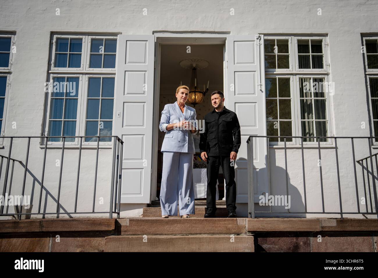 Denmark's Prime Minister Mette Frederiksen, left, and Ukraine's ...