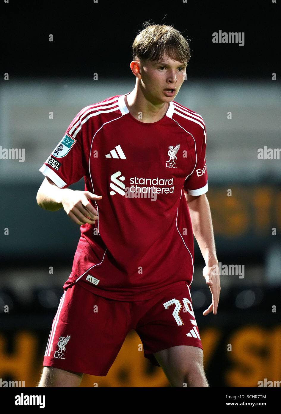 Liverpool's Will Wright during the Vertu Trophy match at the Pirelli ...