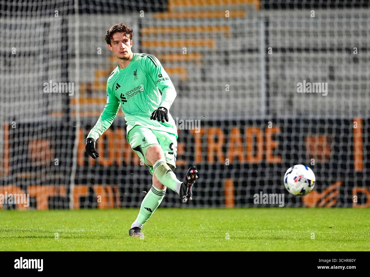 Liverpool goalkeeper Fabian Mrozek during the Vertu Trophy match at the ...