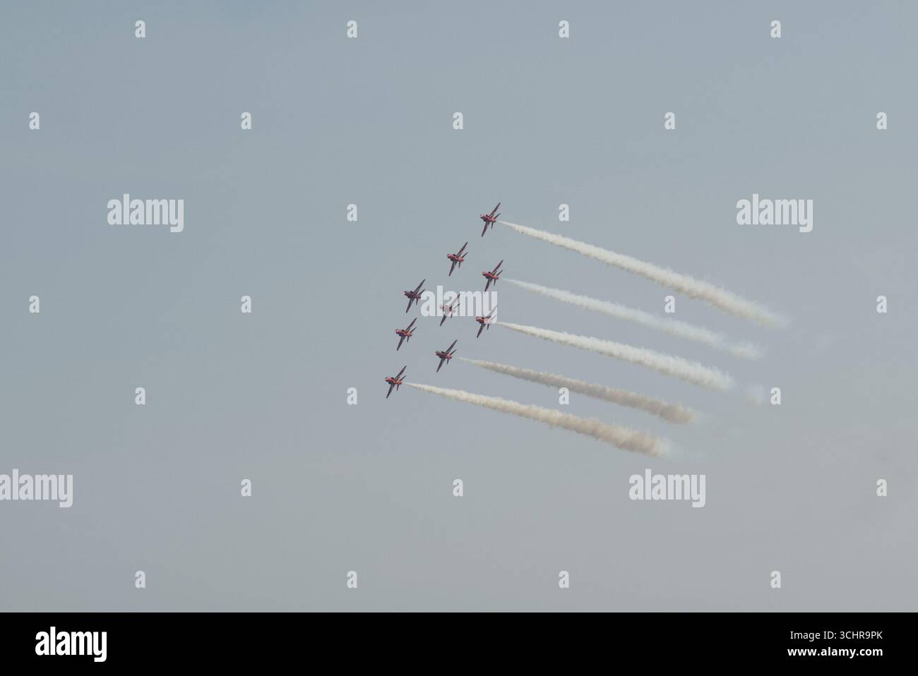 The Royal Air Force Red Arrows aerobatic display team at Eastbourne ...