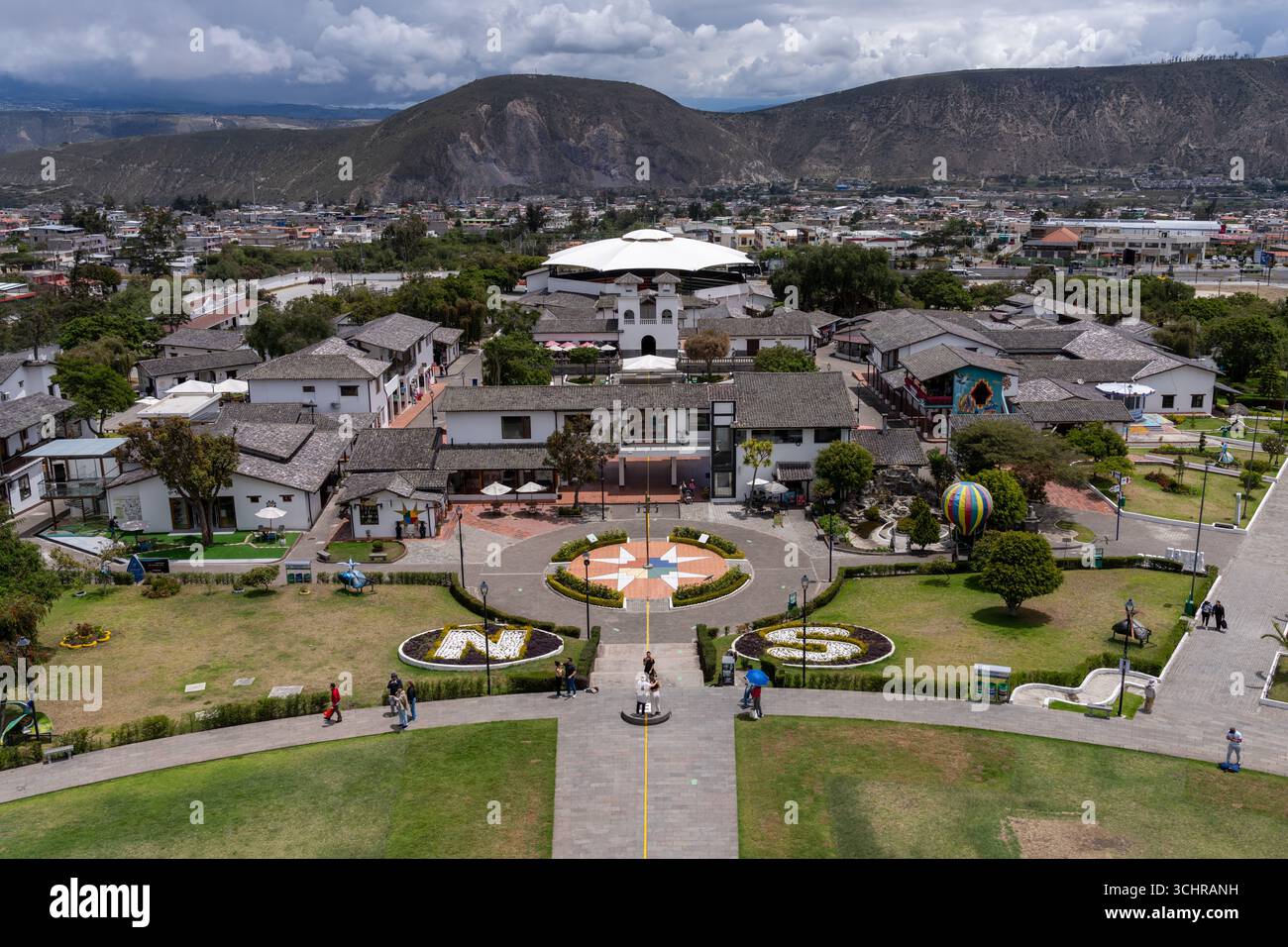 The view of the equatorial line and park from the top of the Monument ...