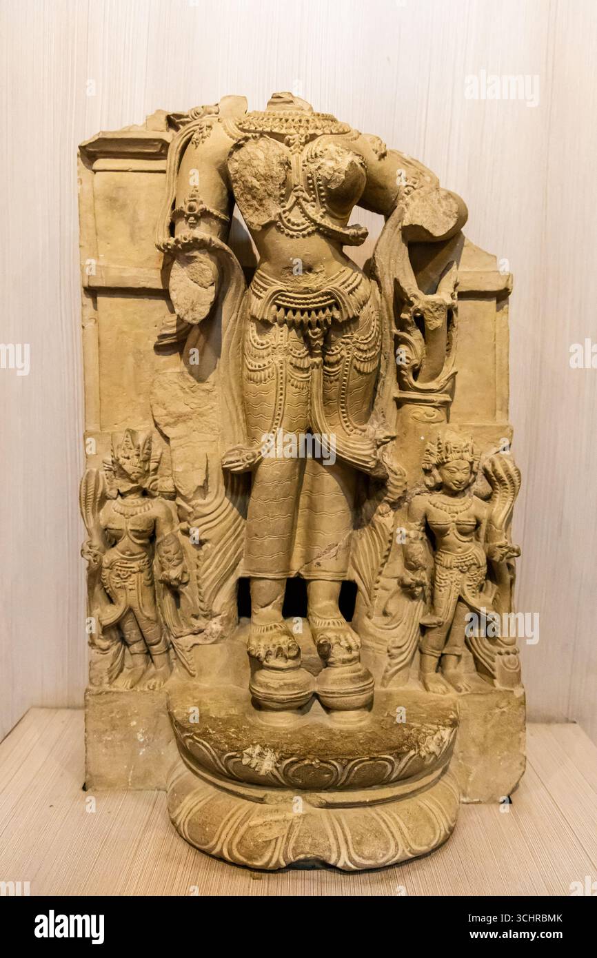 ruined stone statues structure from ancient times at indoor Stock Photo ...