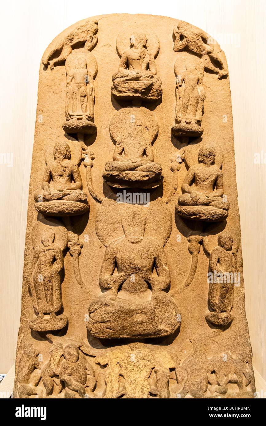 ruined stone statues structure from ancient times at indoor Stock Photo ...