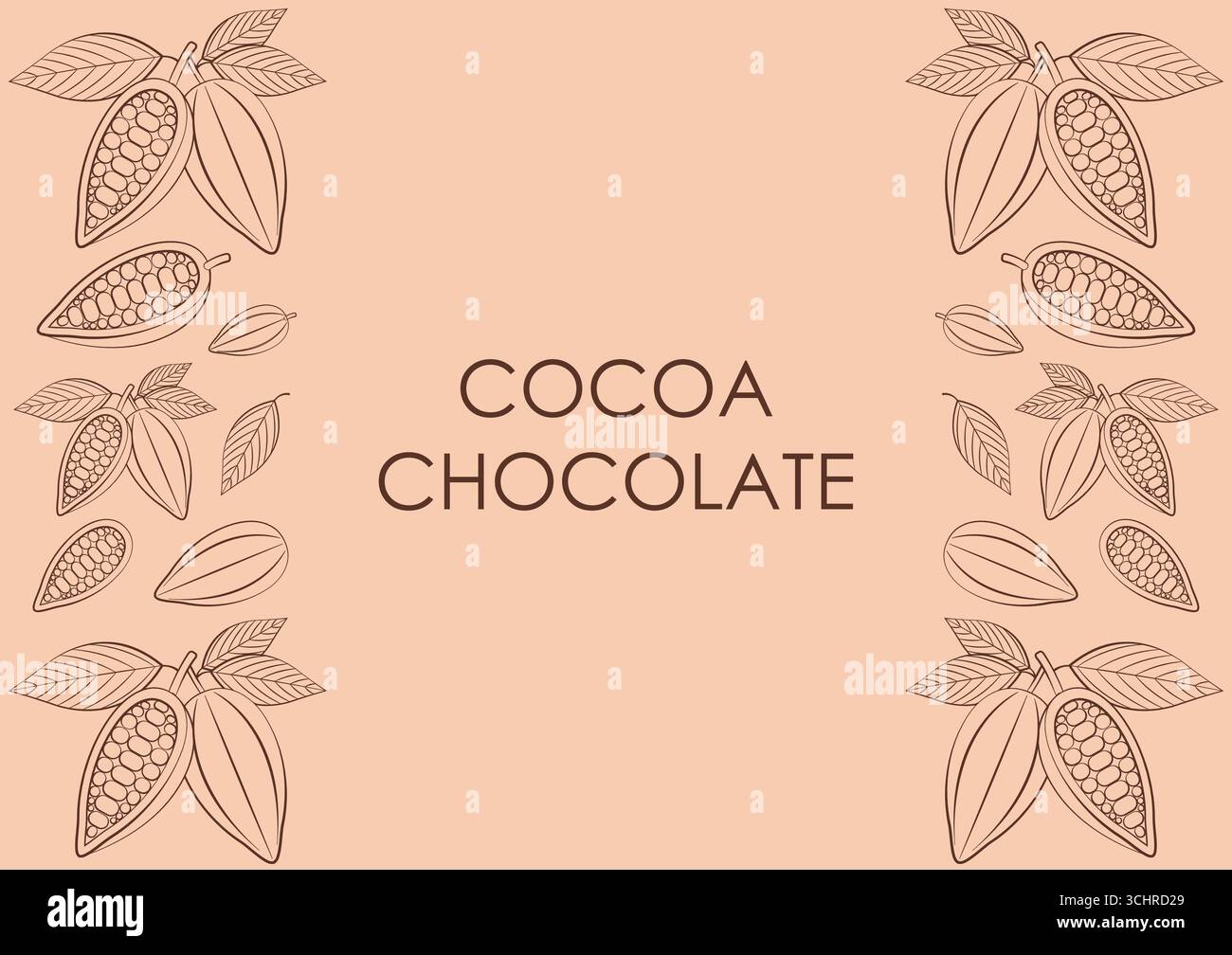 Cocoa template. Cocoa frame. Cocoa Seamless Pattern Background. Vector Illustration Stock Vector ...