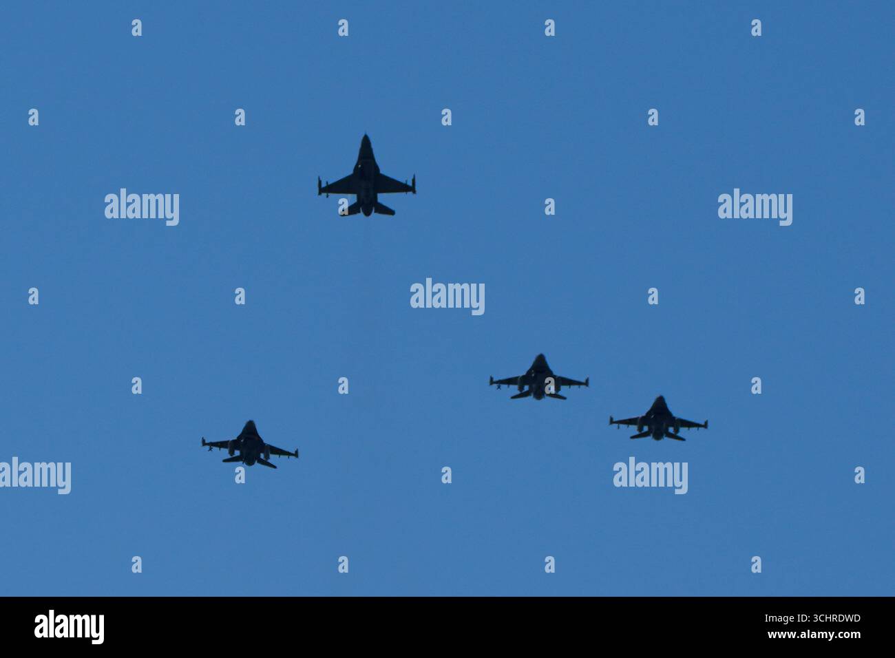 Military aircraft fly over the White House in Washington for the ...