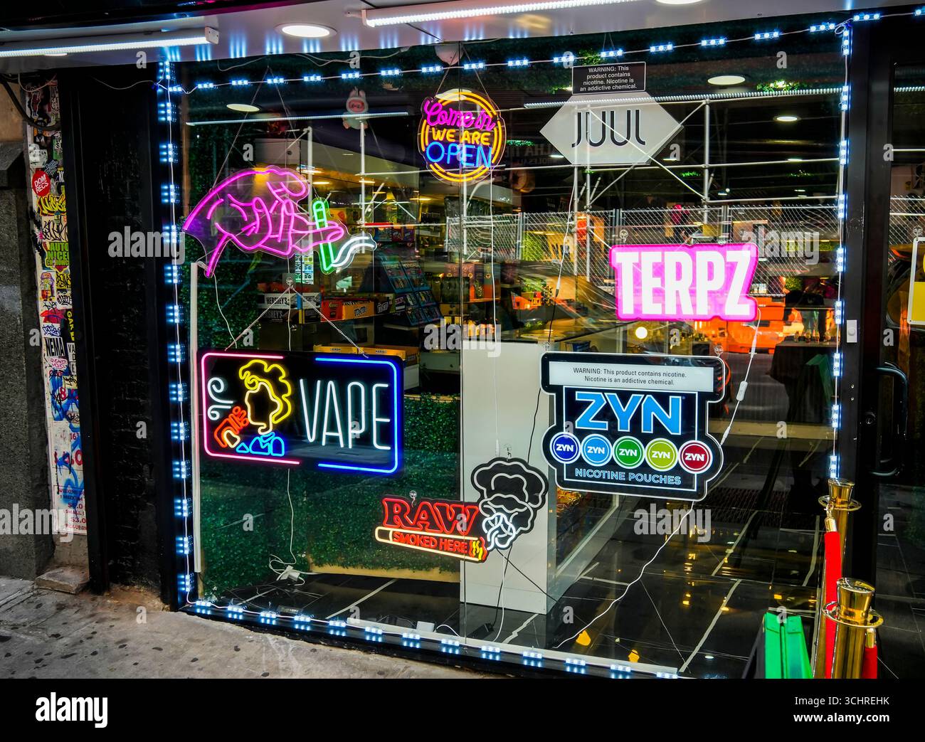 Advertising for Zyn nicotine pouches and vaping products outside of a ...