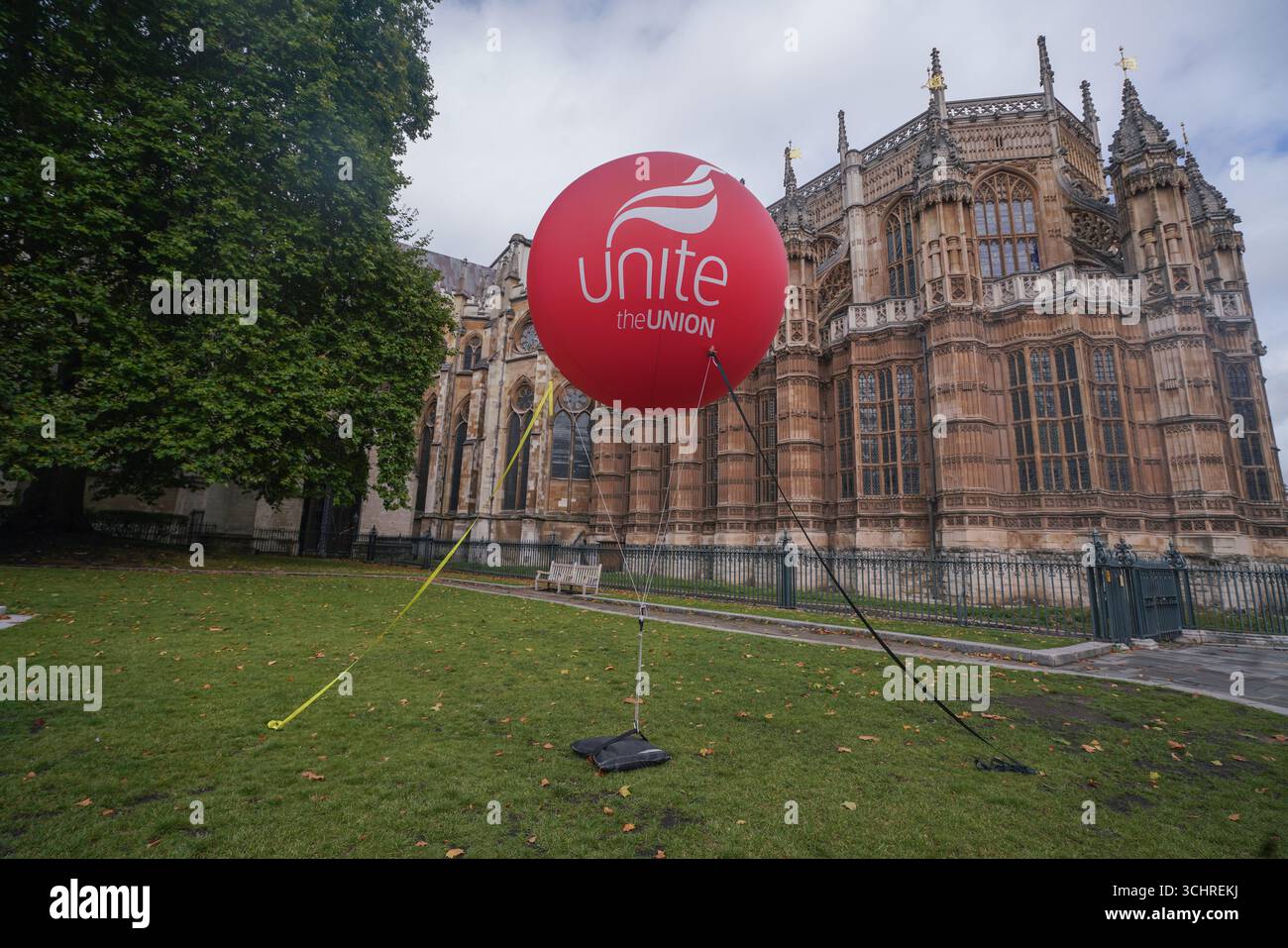 An inflatable UNITE Union balloon displayed in Westminster, London ...