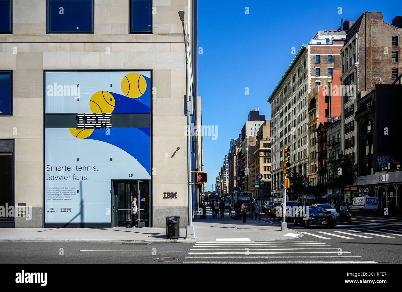 The entrance to the IBM companyÕs flagship offices at One Madison ...