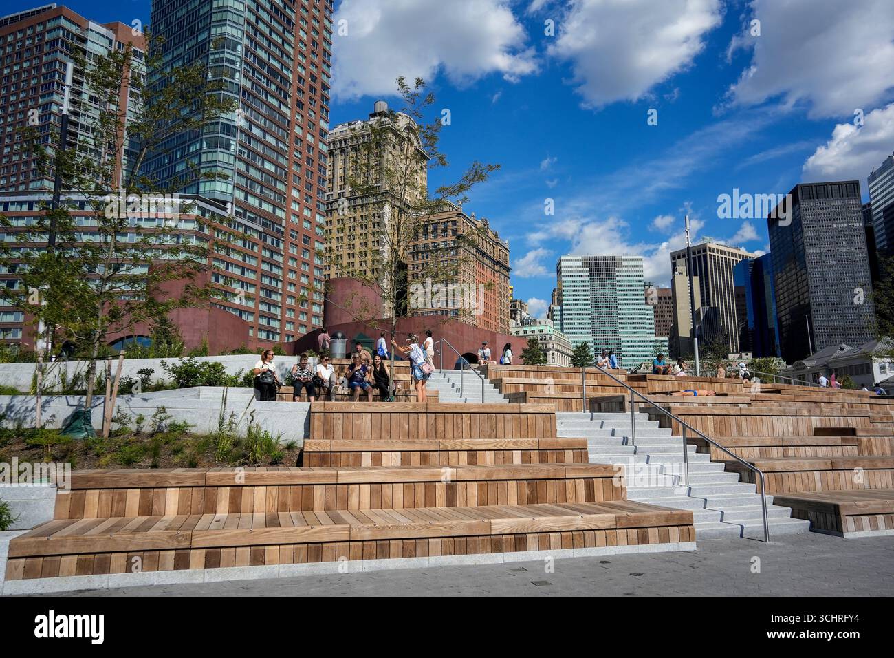 The newly renovated Robert F. Wagner Jr. Park in Lower Manhattan in New ...