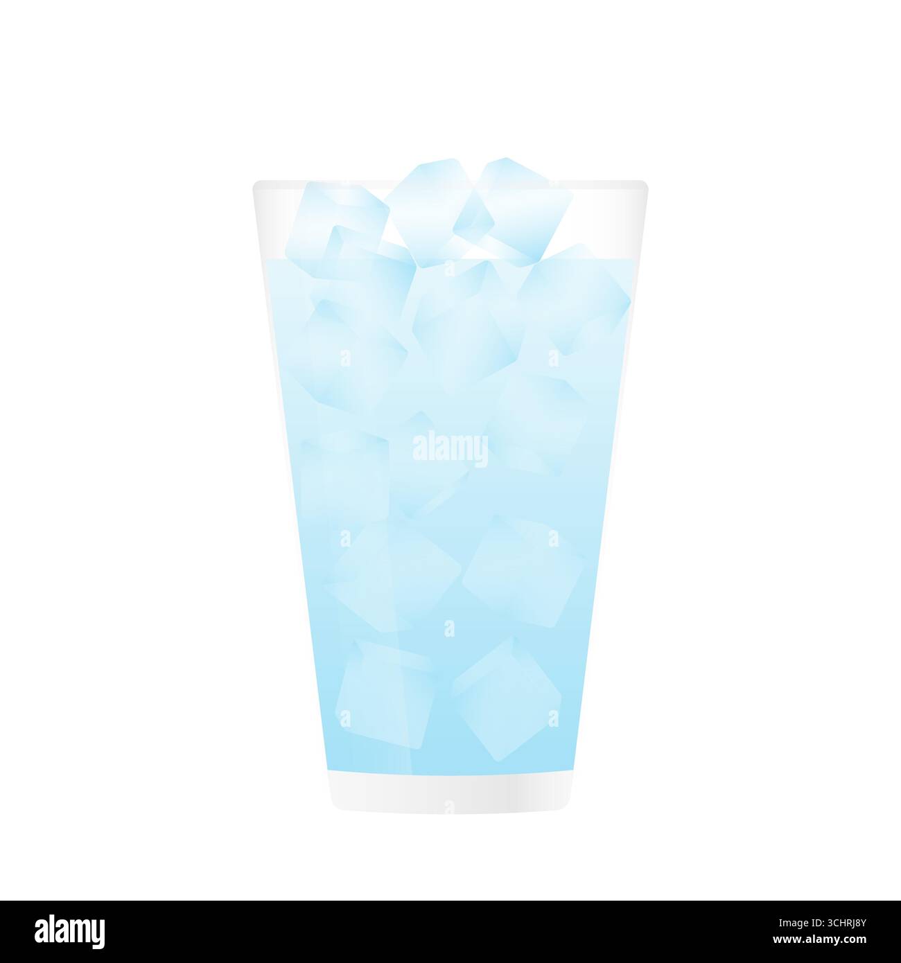 Glass pure water ice cubes Stock Vector Images - Alamy