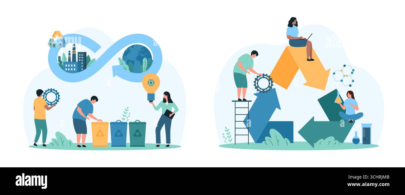 Tiny people manage recycling bins, research air pollution, and develop ...