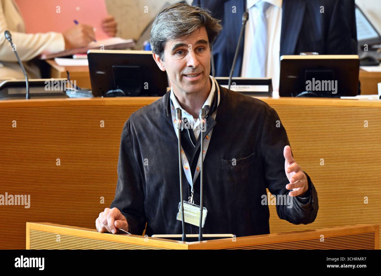MR Nicolas Janssen pictured during a plenary session of the Walloon ...