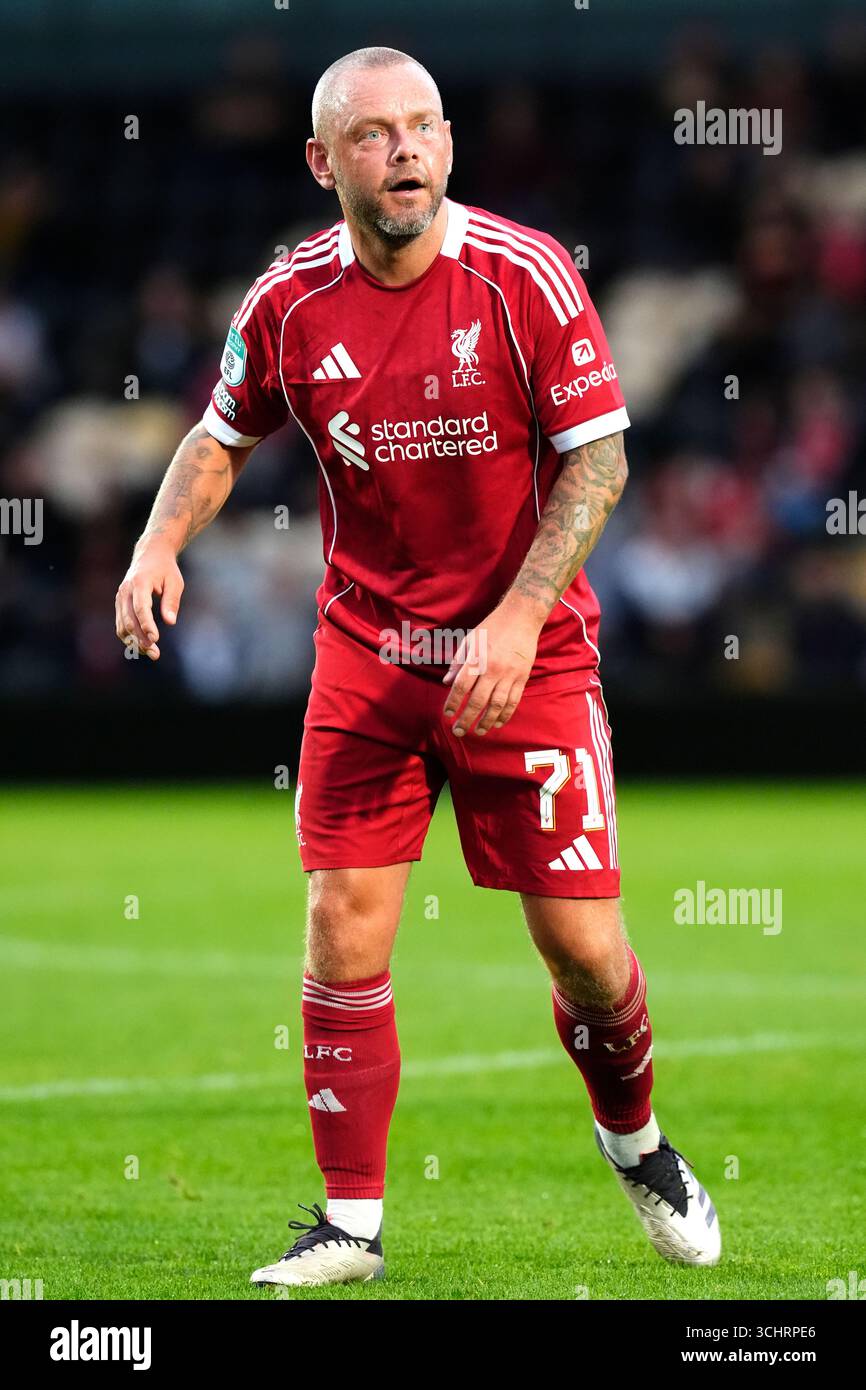 Liverpool's Jay Spearing during the Vertu Trophy match at the Pirelli ...