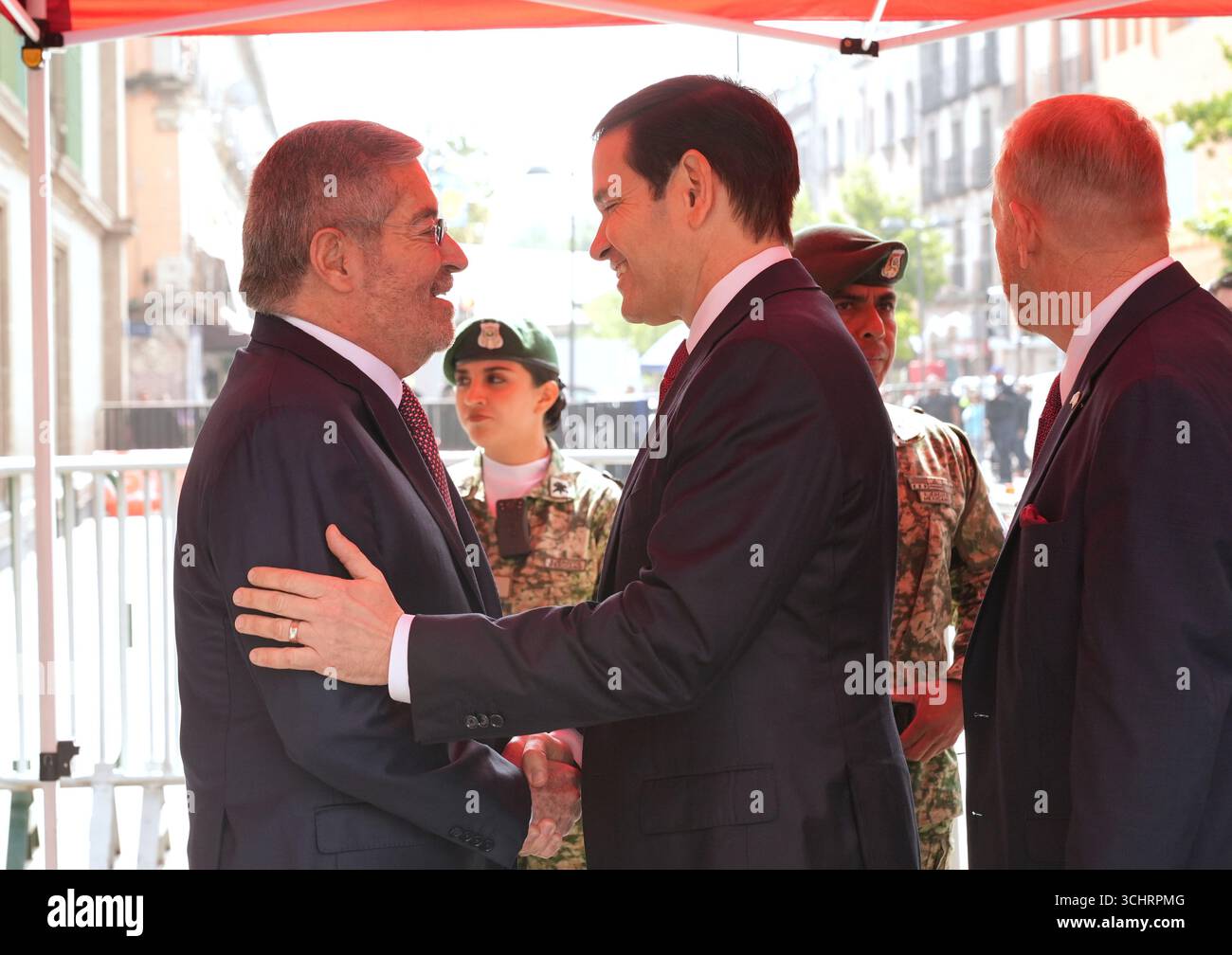 U.S. Secretary of State Marco Rubio, right, is greeted by Mexican ...