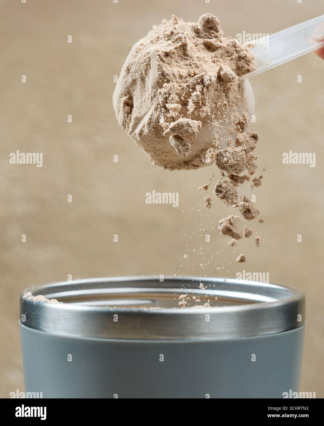 Protein powder spills in cup hi-res stock photography and images - Alamy