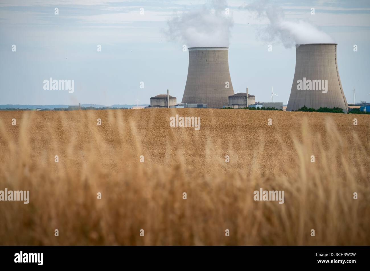 View on cooling towers of NPP, nuclear power plant thermal power ...